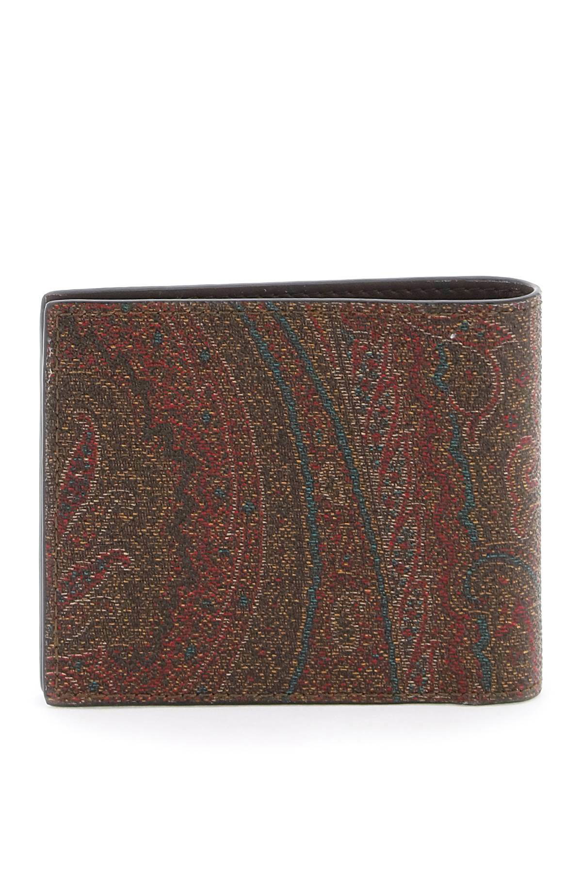 ETRO paisley bifold wallet with pegaso logo Brown Etro
