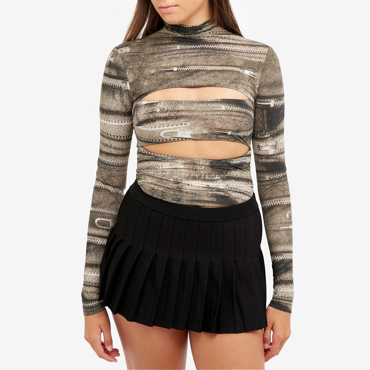 MISBHV Women's Elena Zipper Turtleneck in Mlc MISBHV
