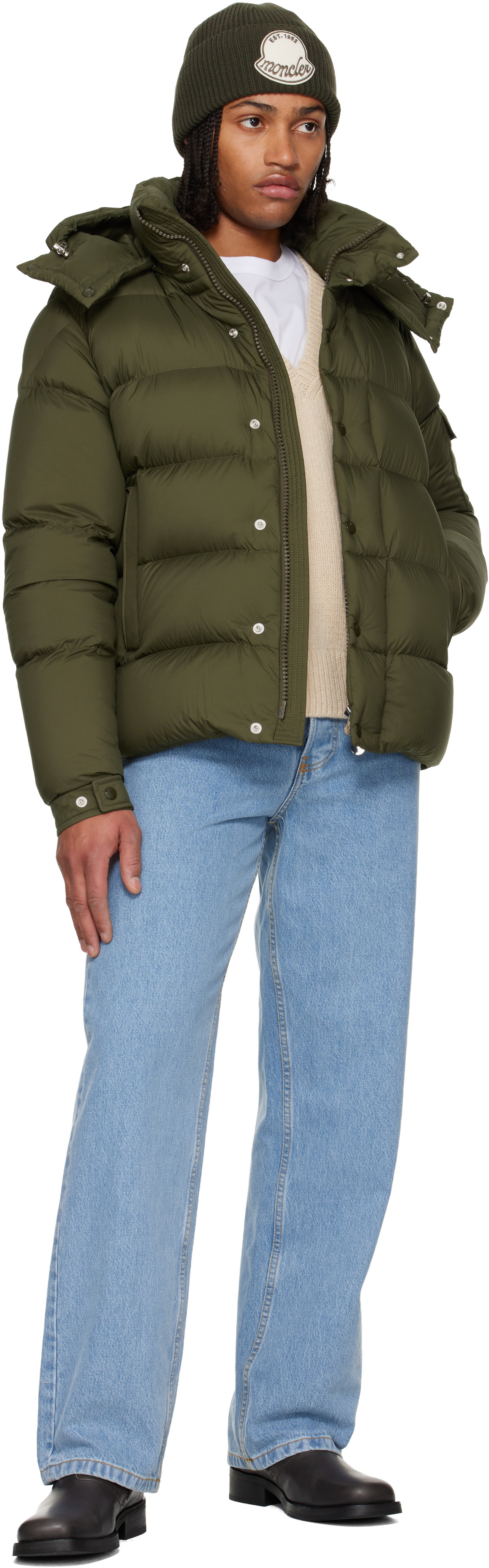 Moncler Green Maya 70 Hooded Short Down Jacket Moncler