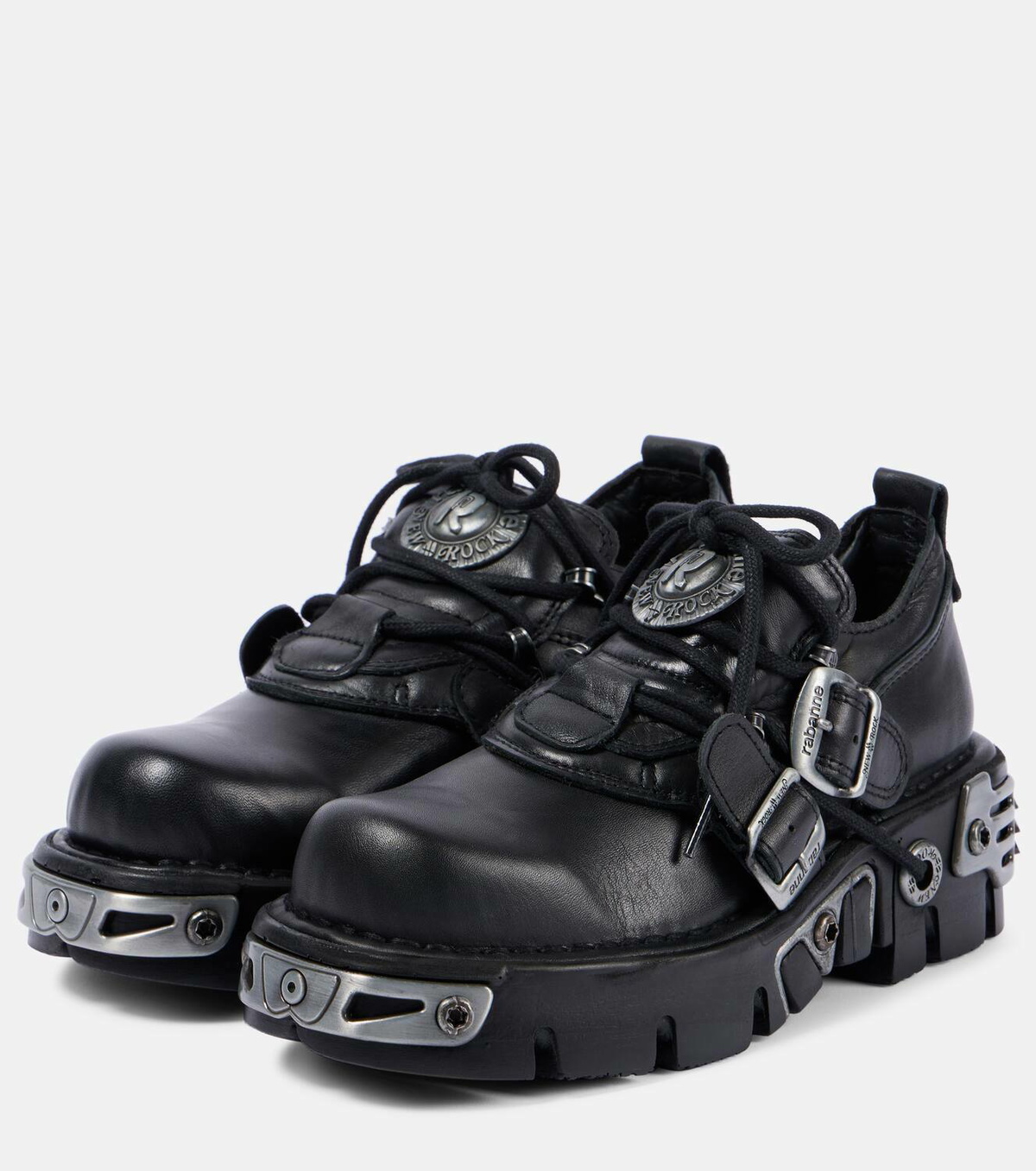 Rabanne x New Rock embellished leather boots Paco Rabanne