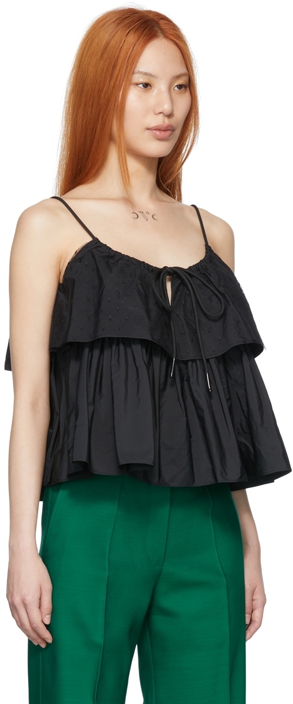 RED Valentino Black Polyester Tank Top RED Valentino