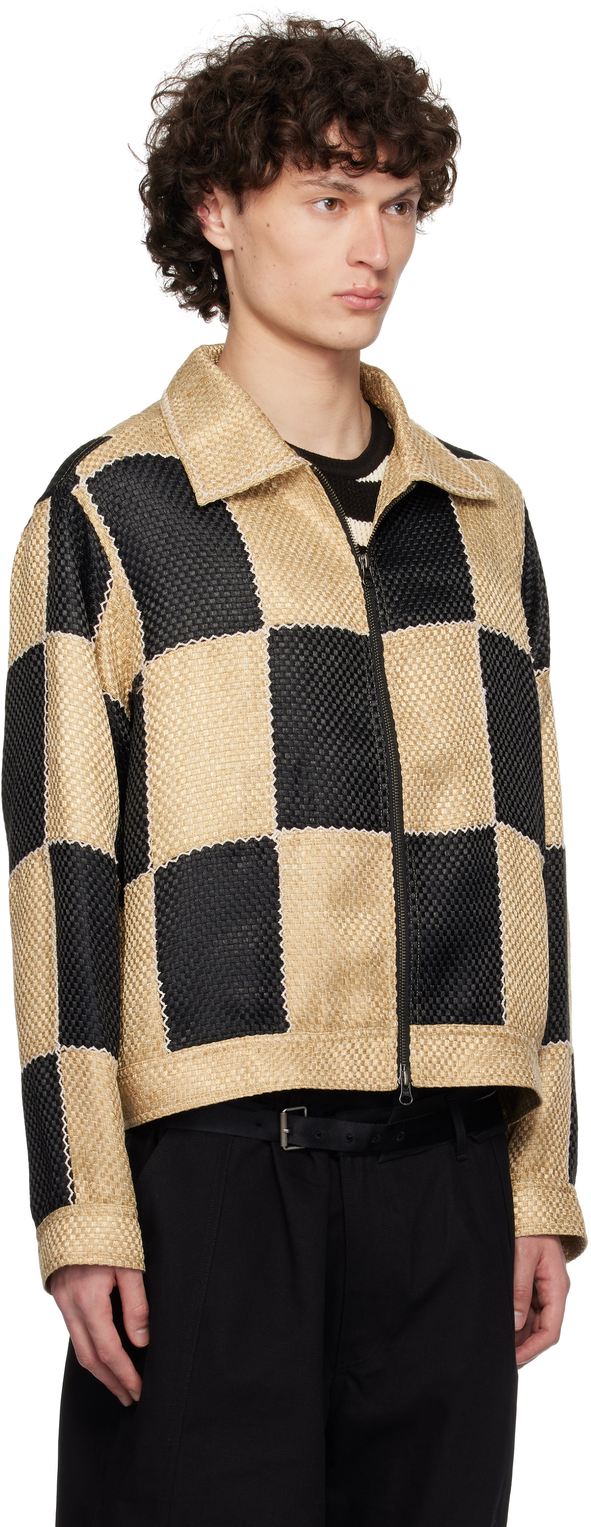 Andersson Bell Black & Beige Patchwork Zip-Up Jacket Andersson Bell