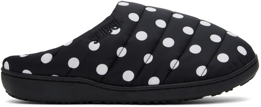 SUBU Black Quilted Polka Dot Slippers SUBU