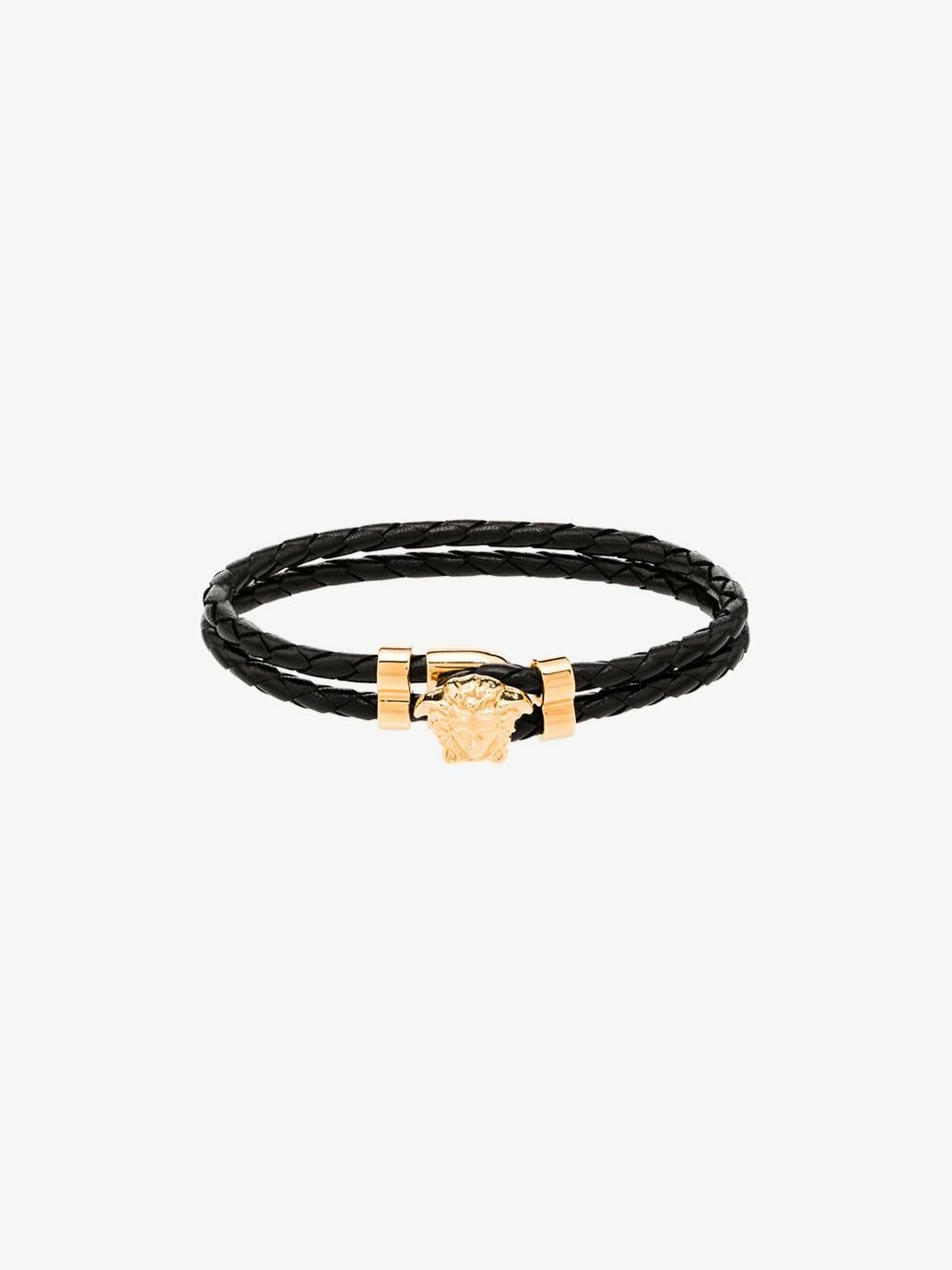 Versace Black Medusa Leather Bracelet Versace