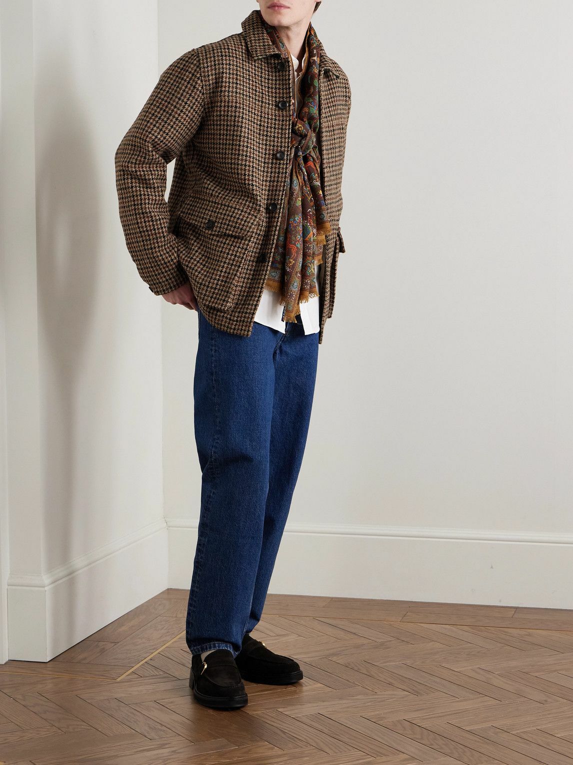 Drake's - Puppytooth Wool Chore Jacket - Brown Drake's