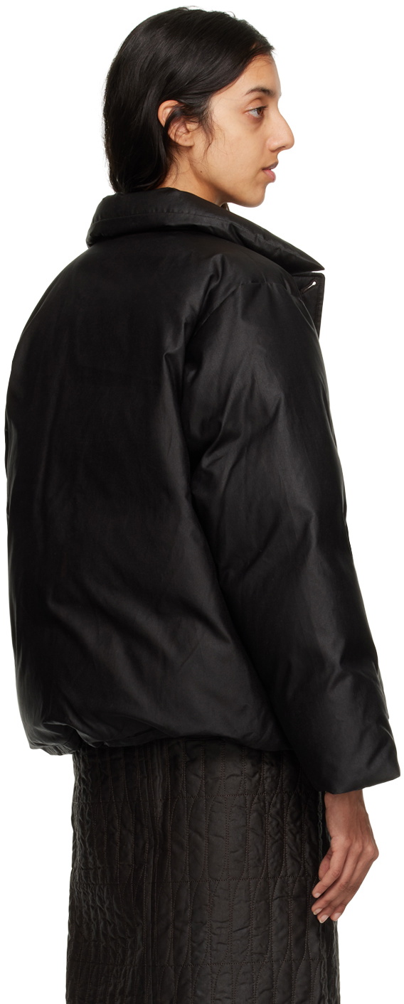 UMBER POSTPAST SSENSE Exclusive Black Mud-Dyed Down Jacket