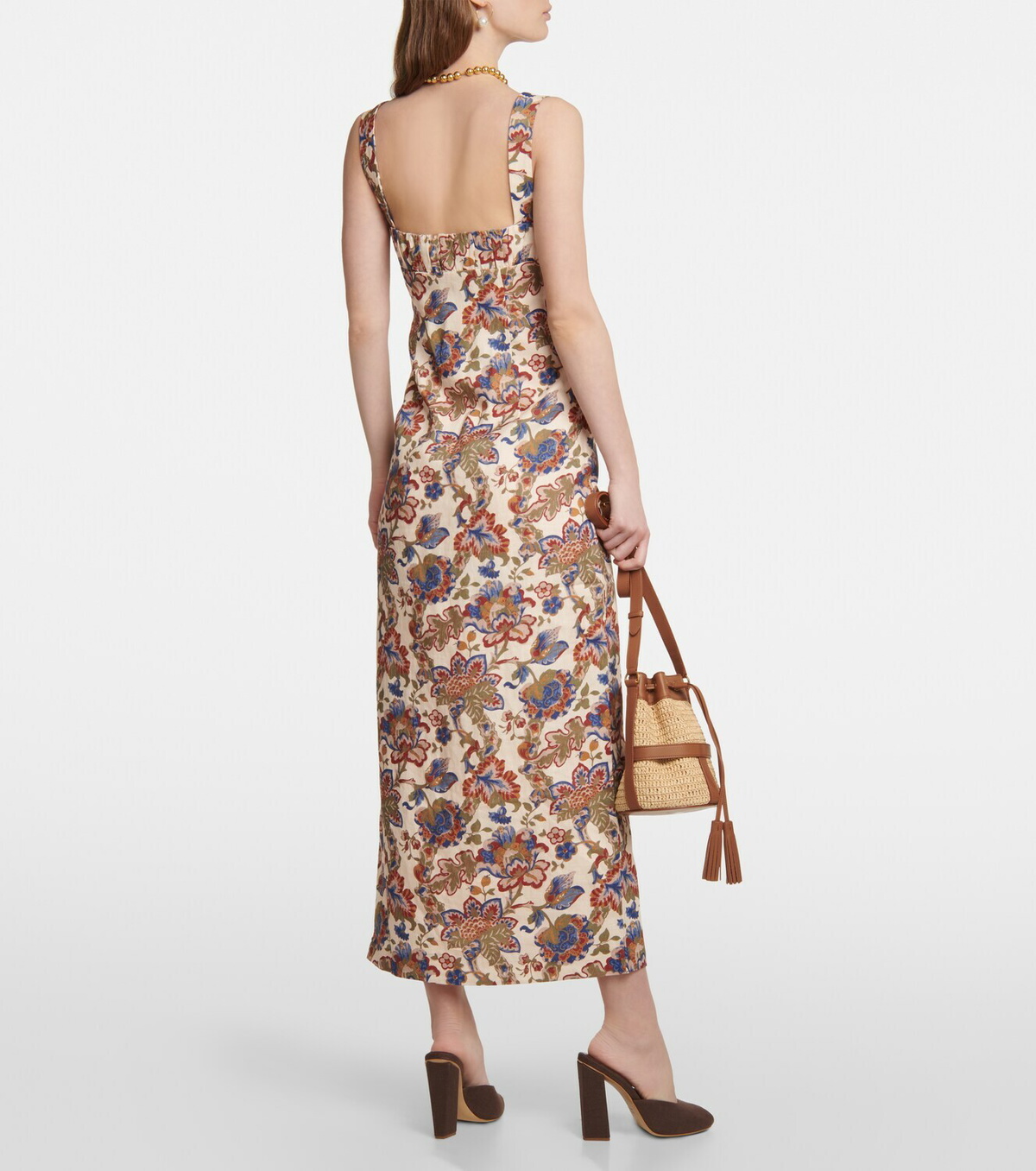 SIR - Printed linen midi dress SIR.