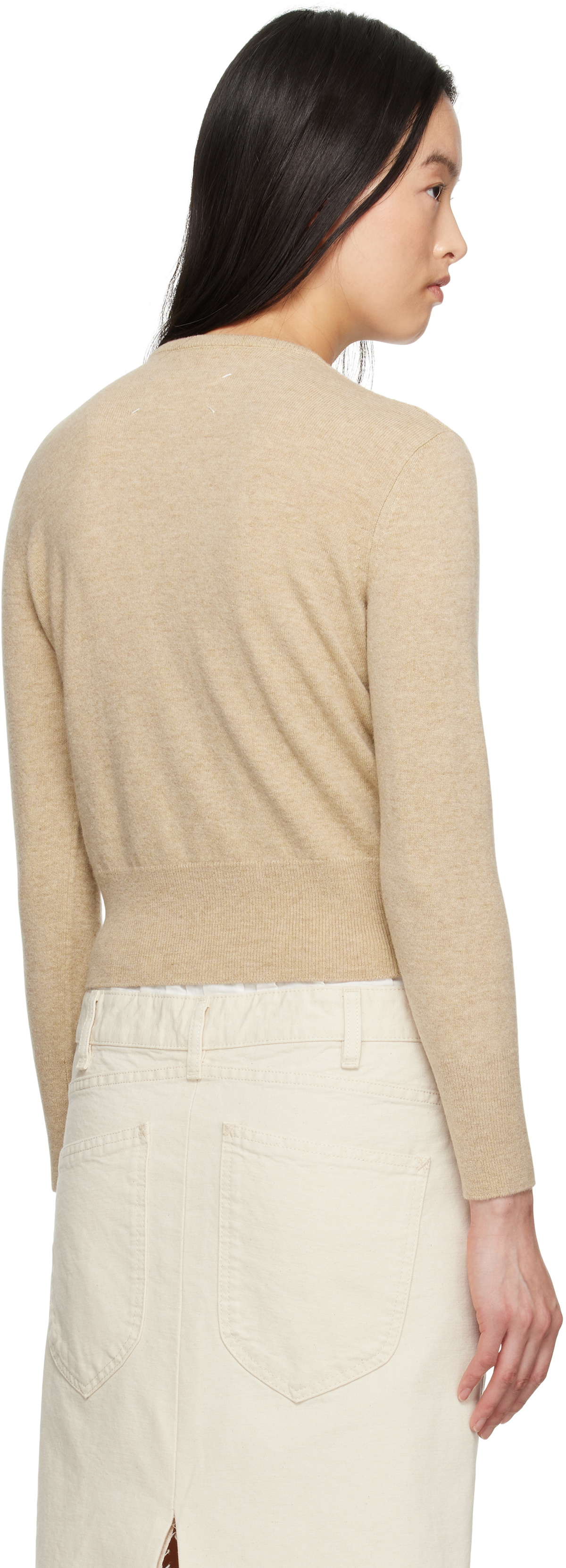 Maison Margiela Beige Wool Cardigan Maison Margiela