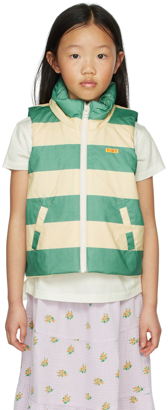TINYCOTTONS Kids Yellow & Green Big Stripes Vest TINYCOTTONS