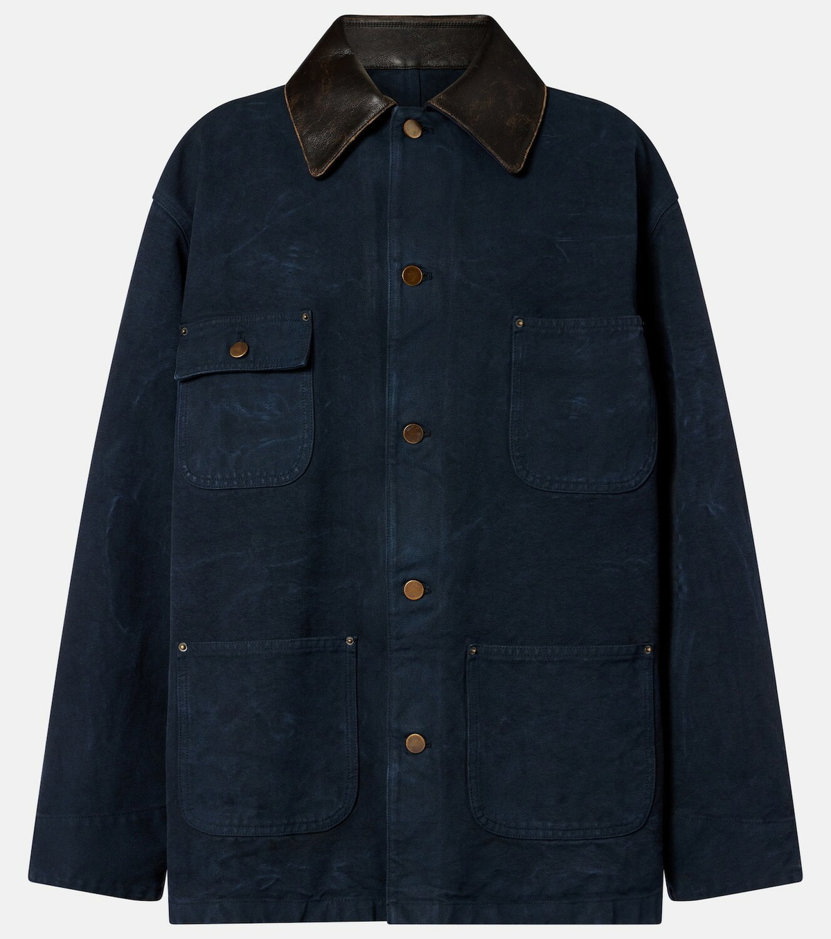 Prada Oversized cotton leather-trimmed jacket Prada