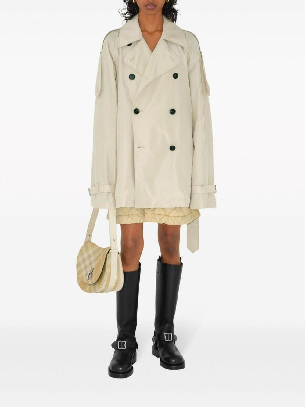 BURBERRY - Silk Short Trench Coat Burberry