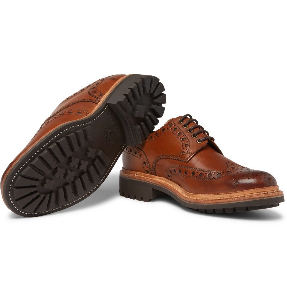 Grenson - Archie Leather Wingtip Brogues - Men - Tan Grenson