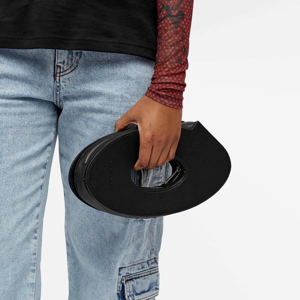 MOWALOLA Women's Small Frisbee Bag in Black Beauty Mowalola