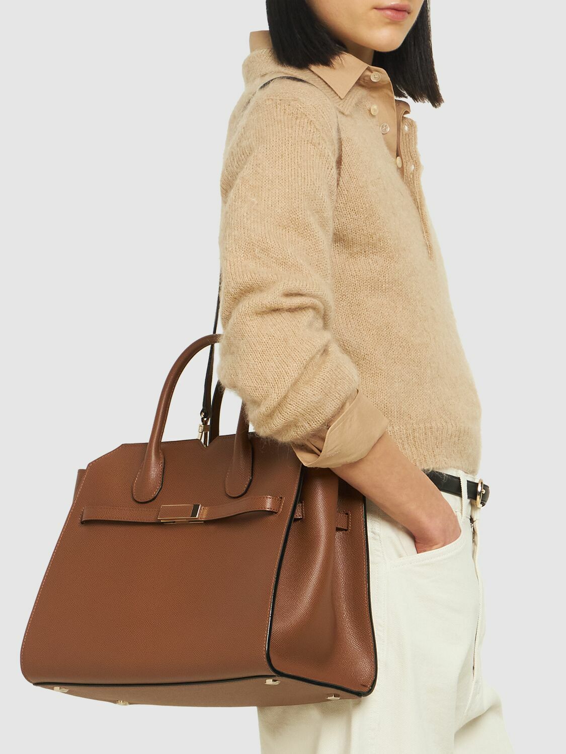 VALEXTRA - Medium Milano Leather Tote Bag Valextra