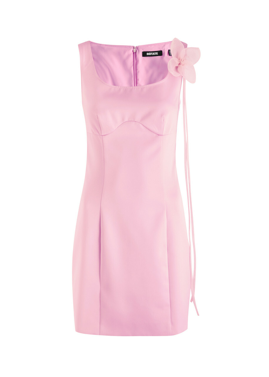 Rotate Birger Christensen Floral-embellished Satin Mini Dress Light ...