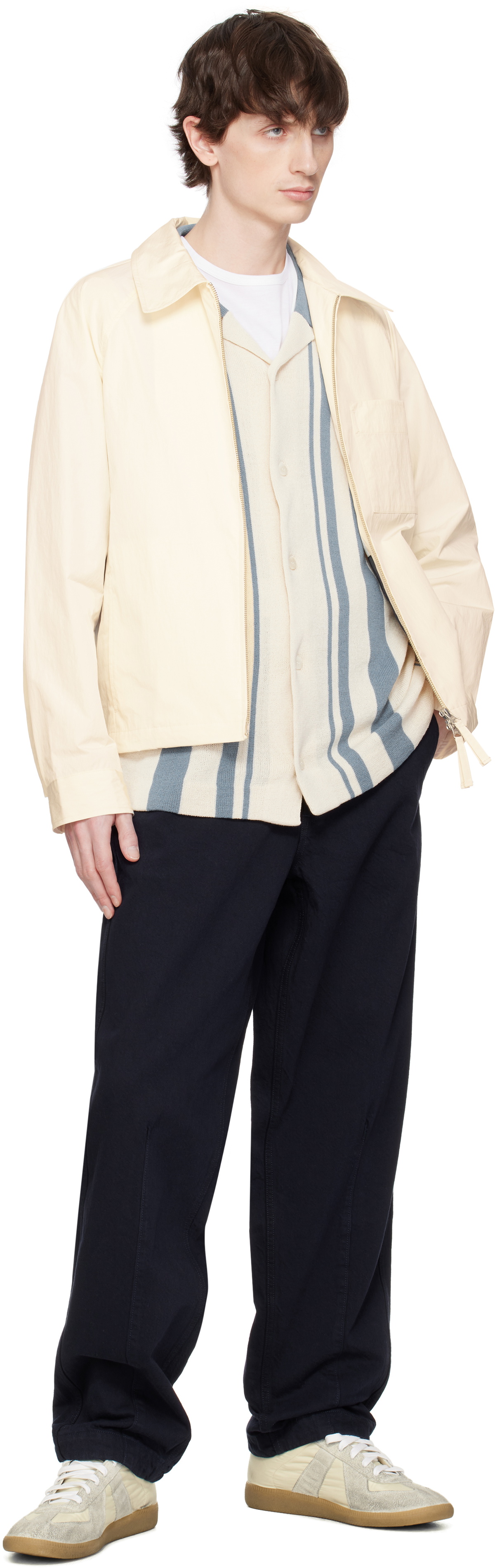 DOCUMENT Off-White Water Repellent Cotton Zip Up Jacket