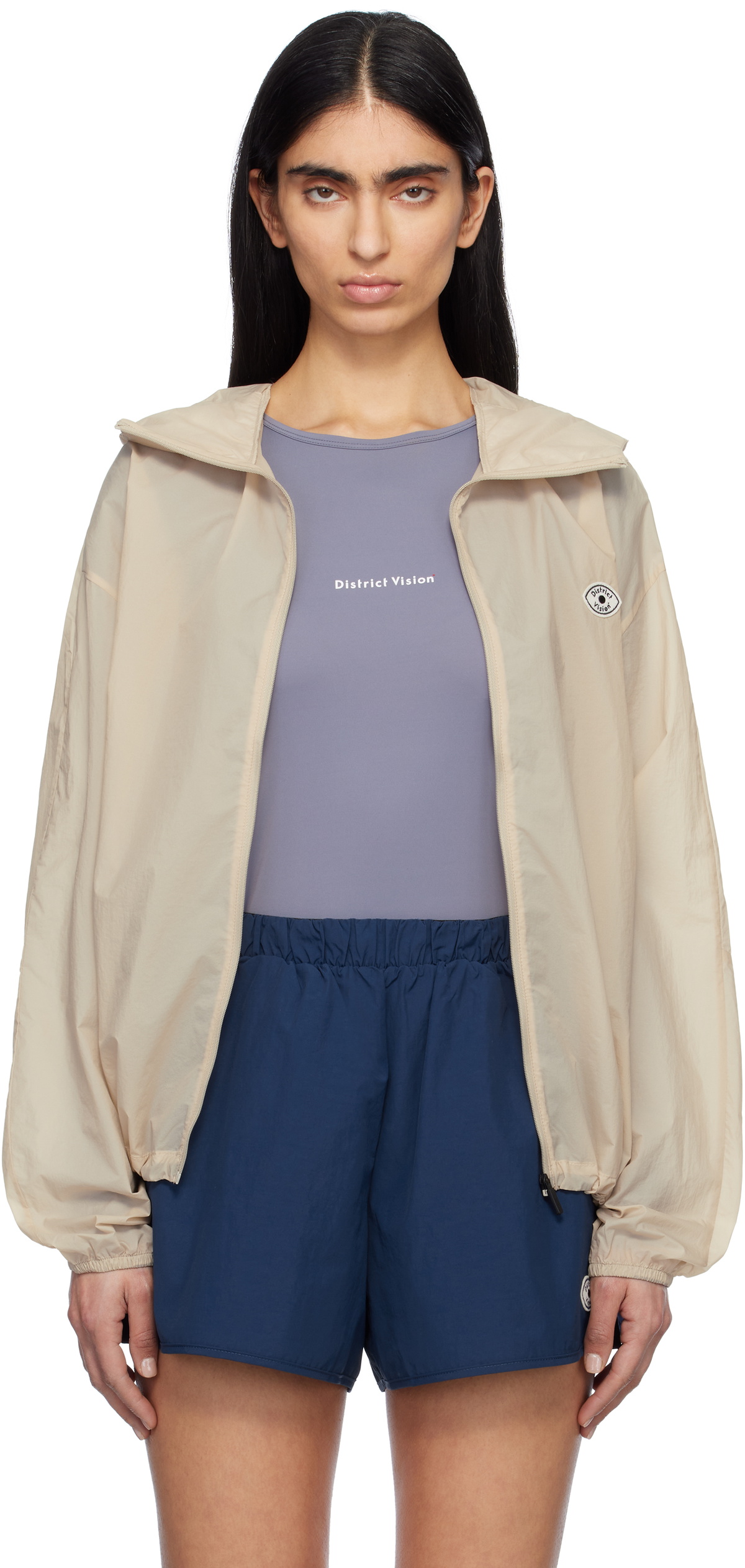 District Vision Beige Cropped Ultralight Wind Sport Jacket District Vision