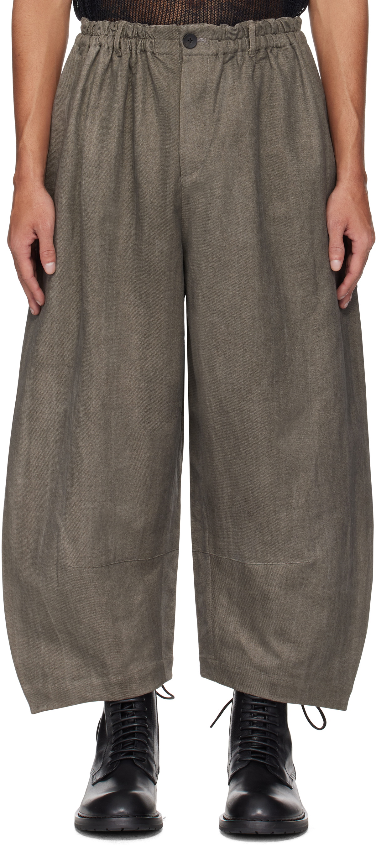 Aviva Jifei Xue Gray Cocoon Trousers