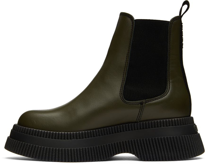 GANNI Green Chunky Chelsea Boots GANNI