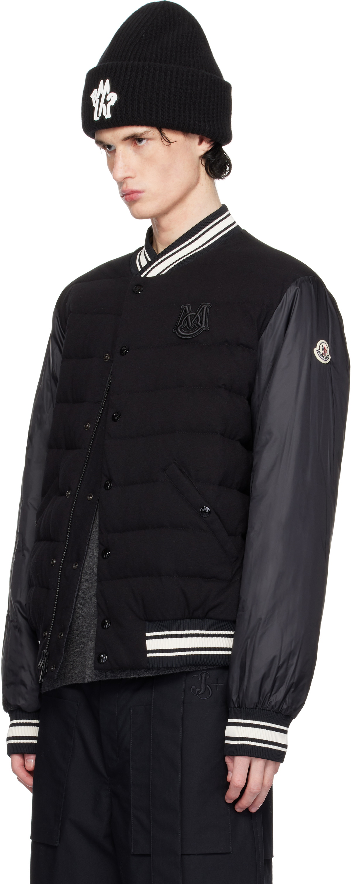 Moncler Black Bouchet Reversible Down Bomber Jacket Moncler
