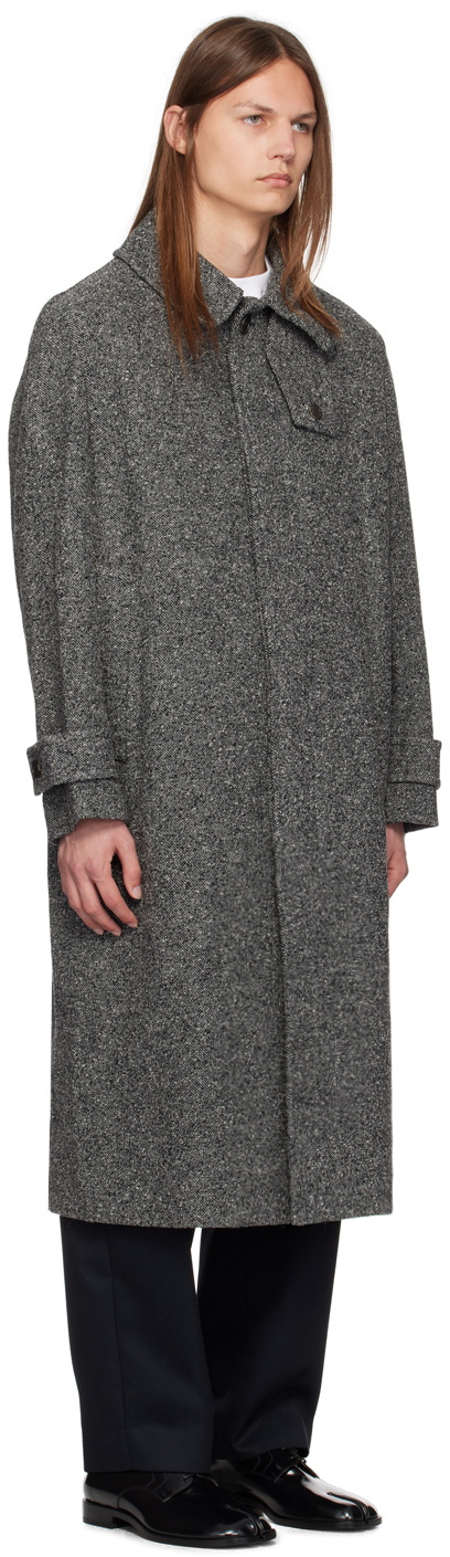 Solid Homme Gray Plaque Coat Solid Homme