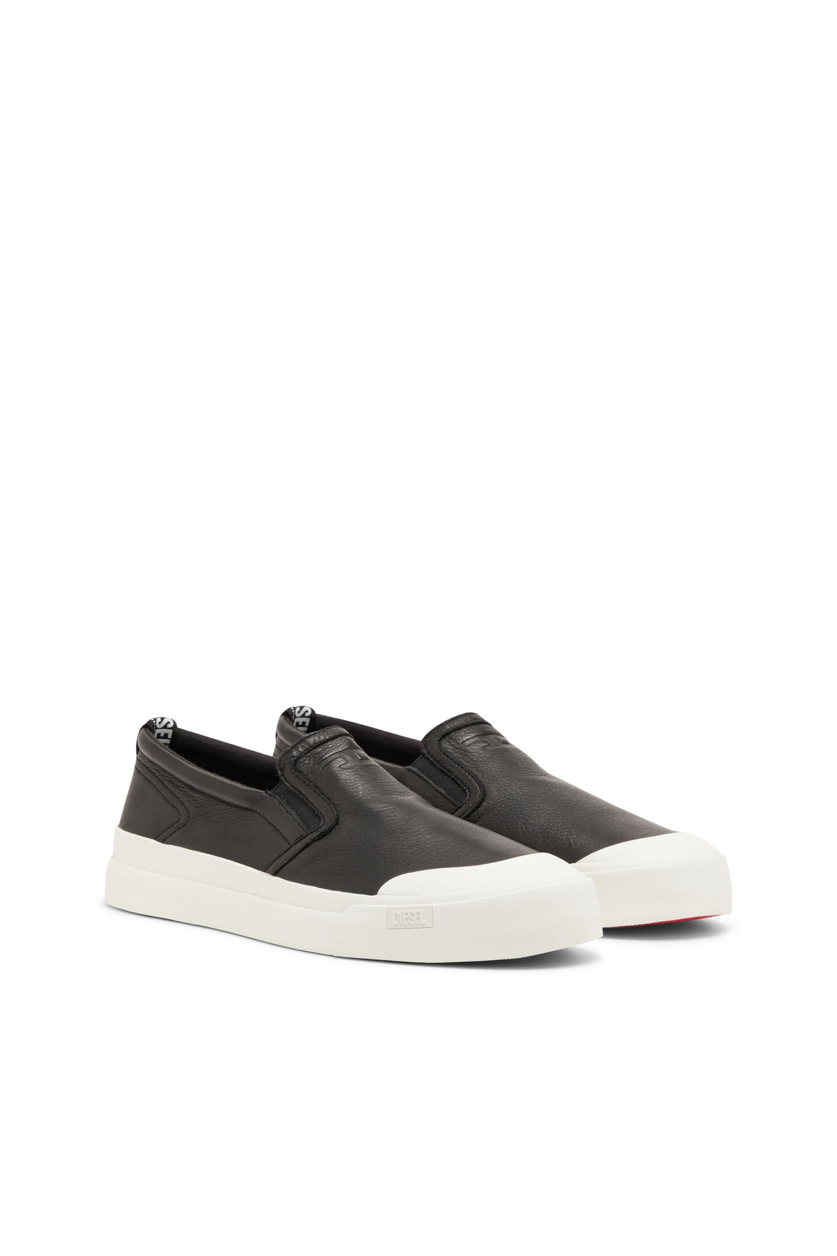 Diesel S-Athos-Slip-on sneakers in plain leather - Sneakers Mens in ...