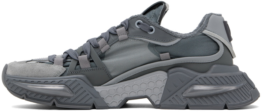 Dolce&Gabbana Gray Mixed-Material Airmaster Sneakers Dolce & Gabbana