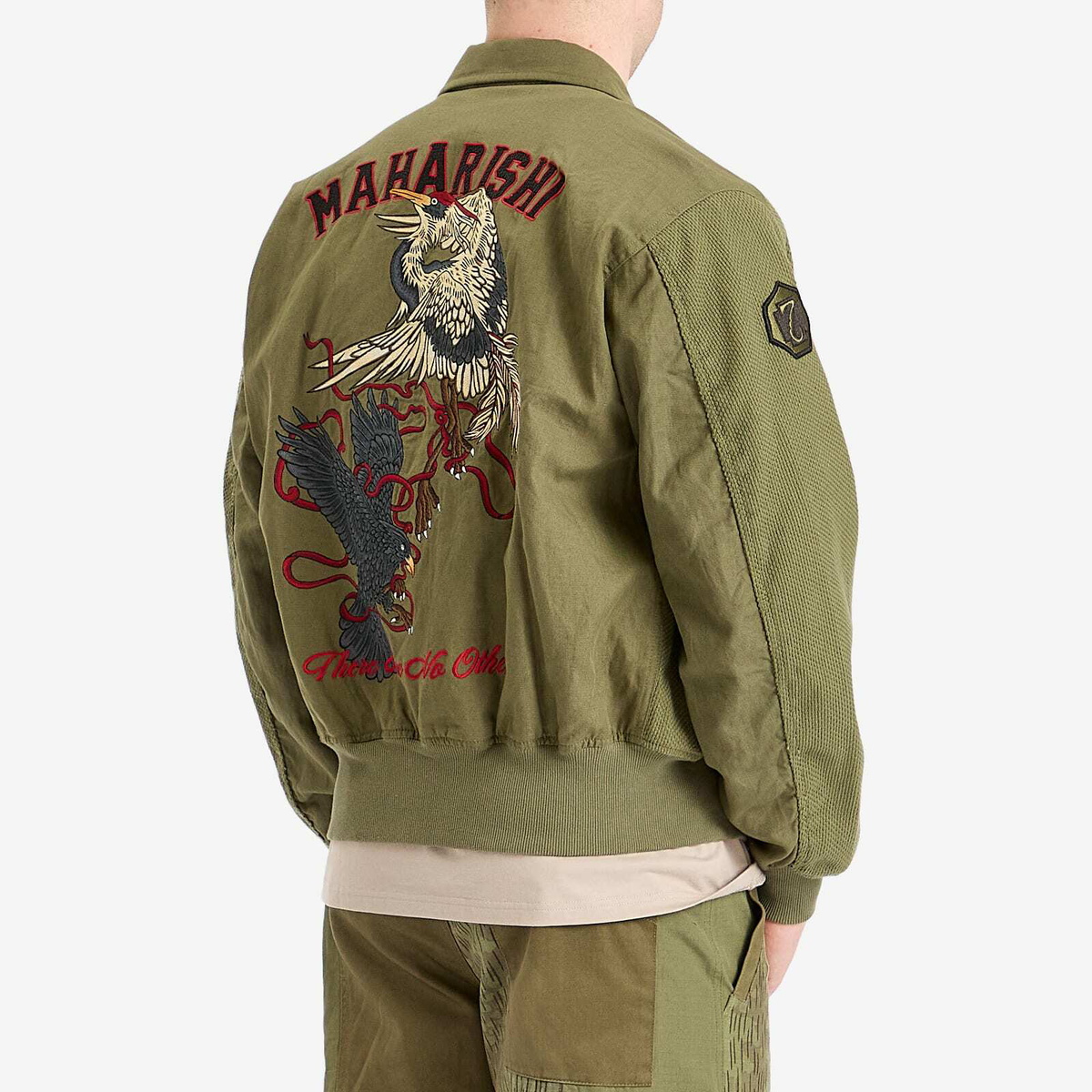 Maharishi Men's Crow & Heron M42 Flight Jacket in Olive Maharishi