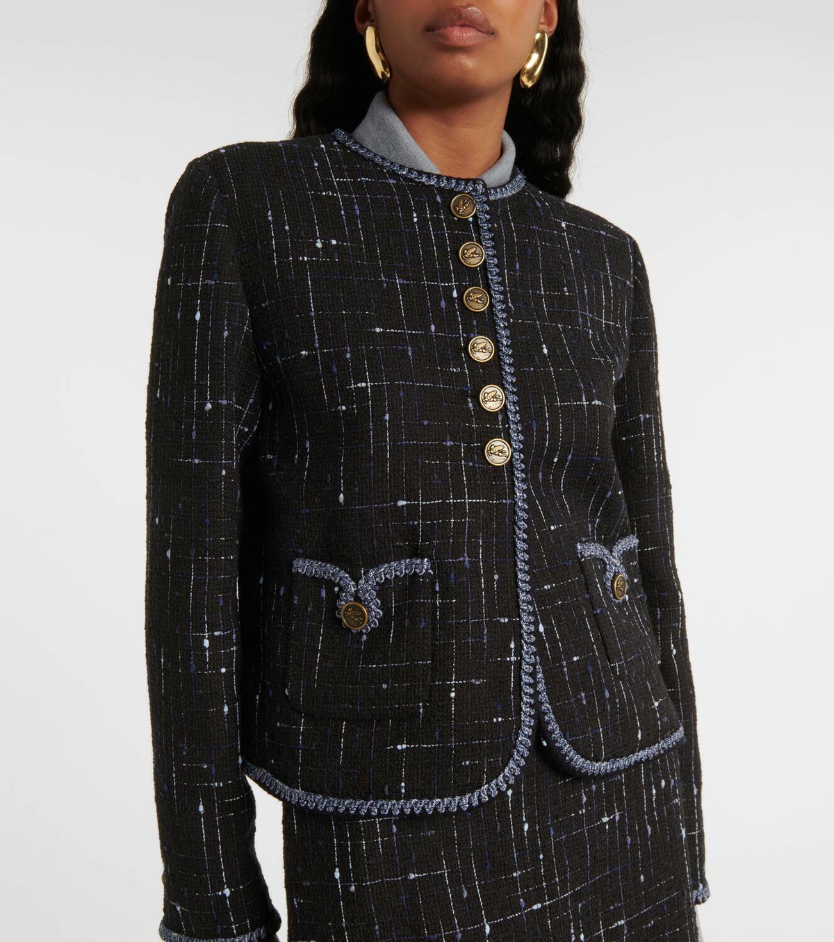 Etro Cotton and linen-blend tweed jacket Etro