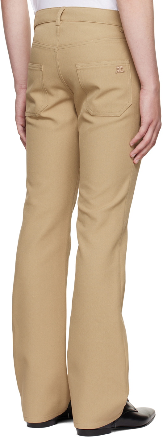 Courrèges Beige Recycled Polyester Trousers Courreges
