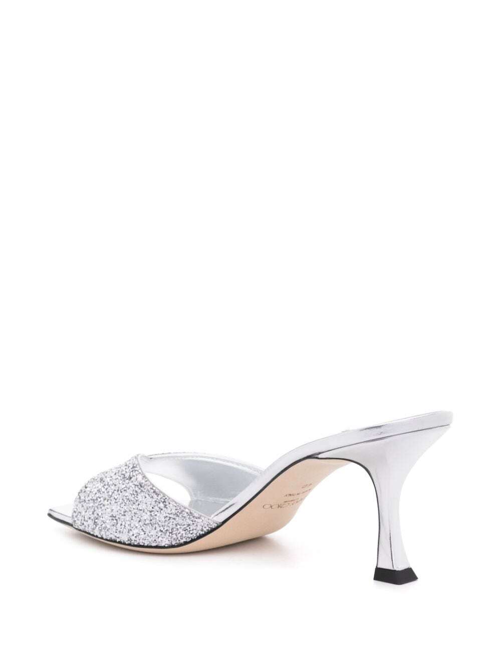 JIMMY CHOO - Skye Glittered Leather Sandals Jimmy Choo