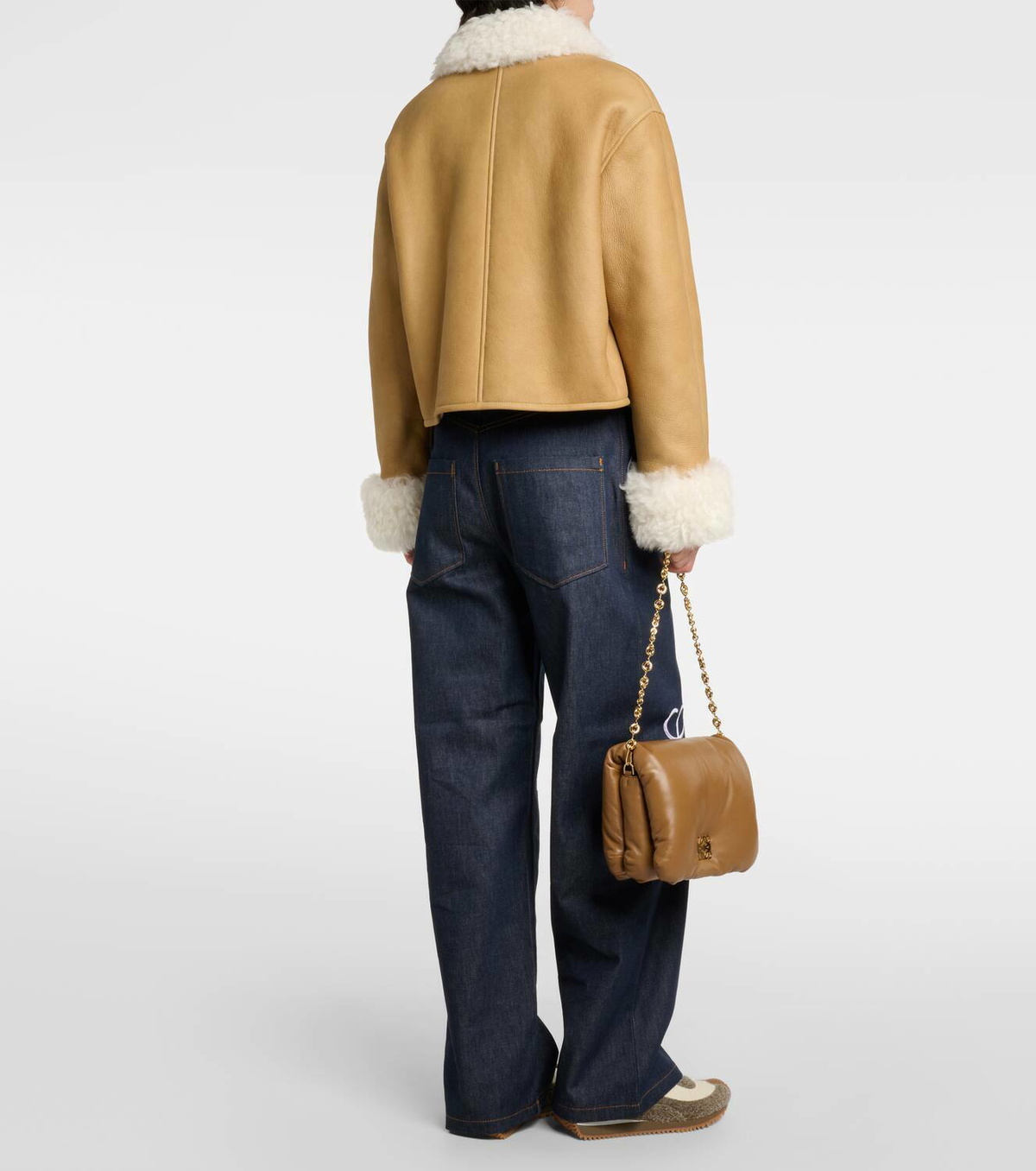 Loewe Shearling-trimmed leather jacket Loewe