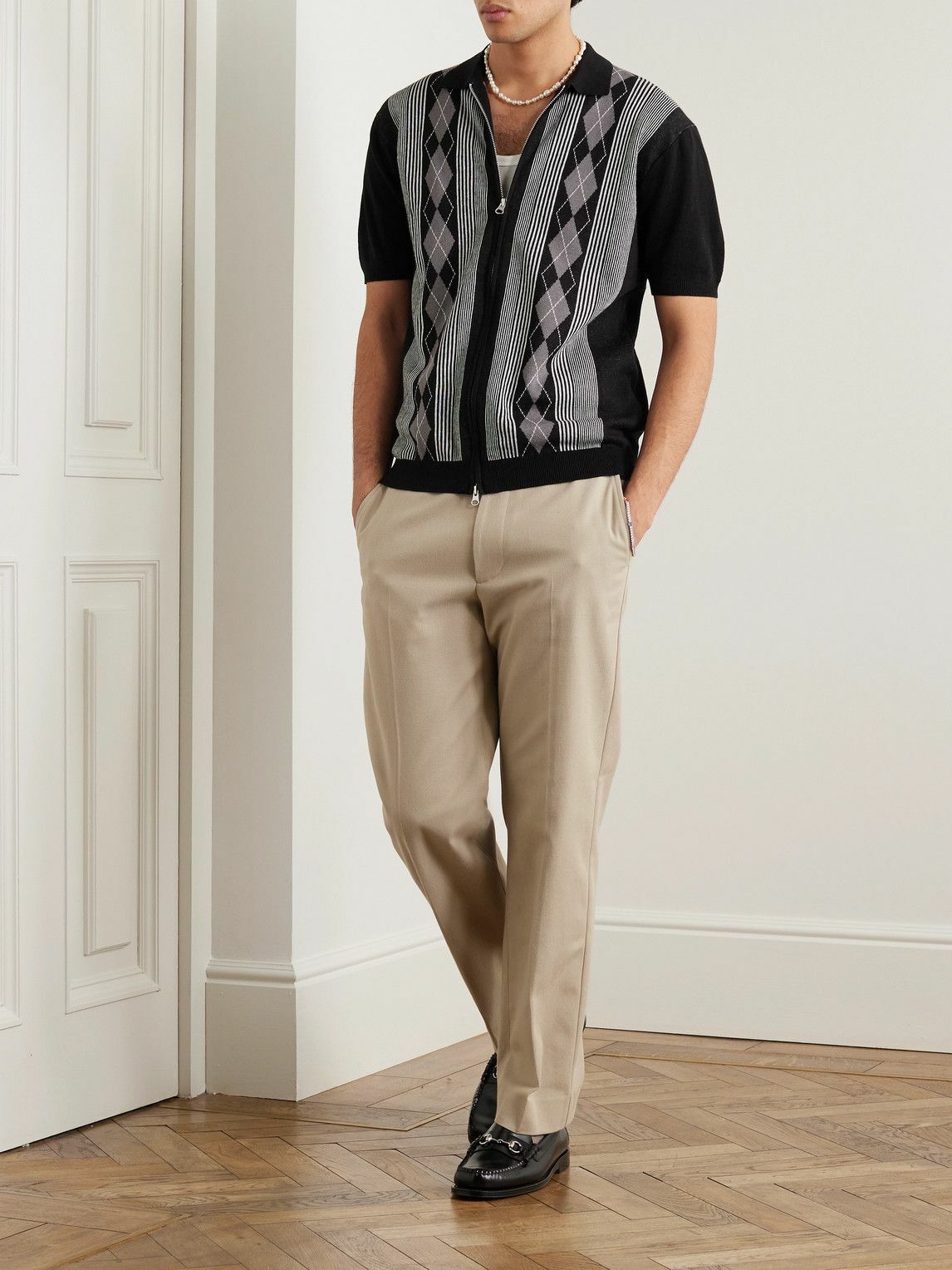 Beams Plus - Ramie and Cotton-Blend Jacquard Zip-Up Cardigan - Black ...