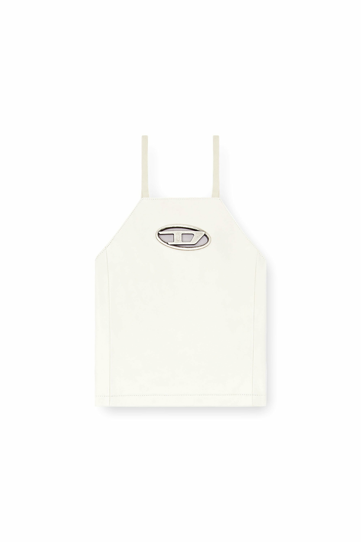 Diesel Open-back leather top - Tops Womens in White Diesel