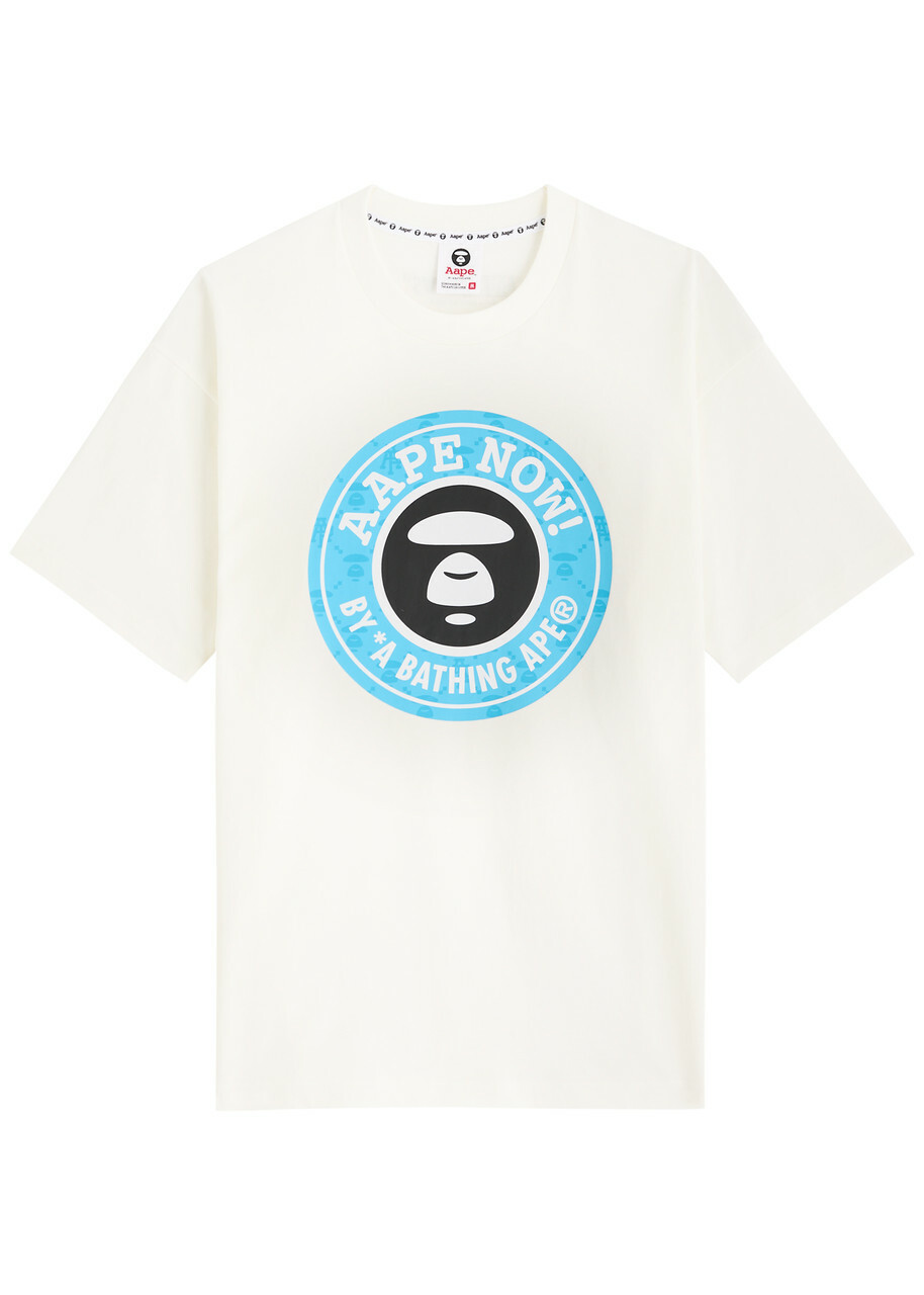 Aape Basic Logo-printed Cotton T-shirt Off White AAPE by A Bathing Ape