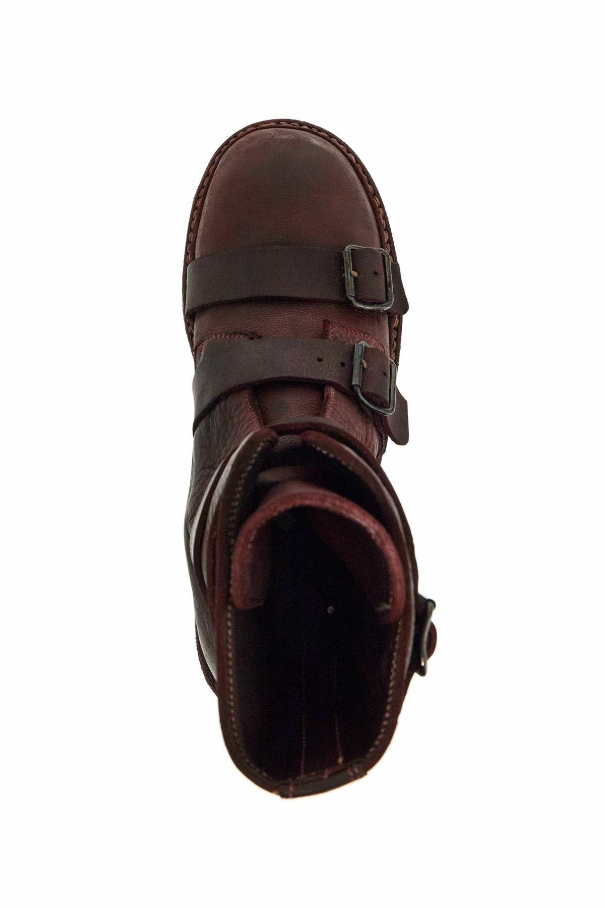 GUIDI dark red horse leather boots with adjustable straps Red Guidi