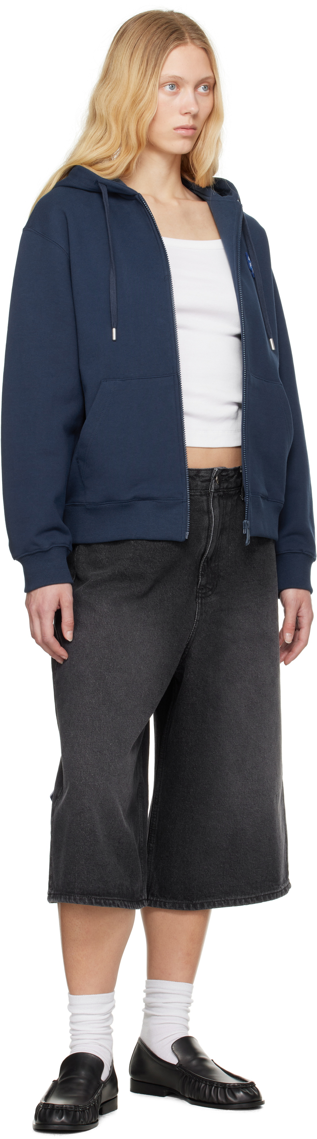 ADER error Navy Sig; TRS Tag 01 Zip-Up Hoodie ADER error