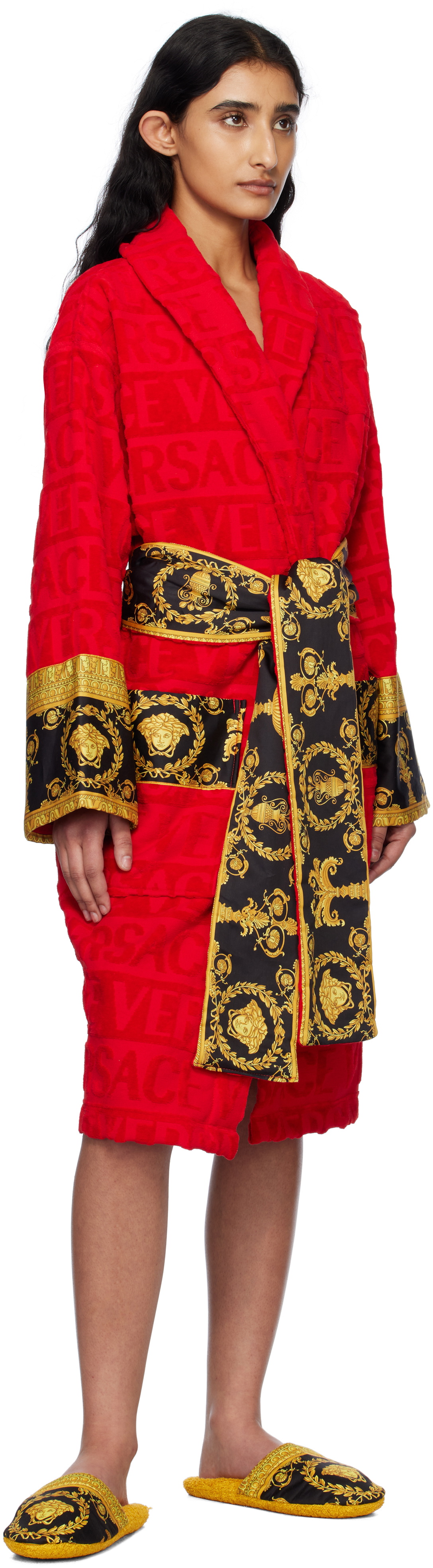 Versace Underwear Red 'I Heart Baroque' Bathrobe Versace Underwear