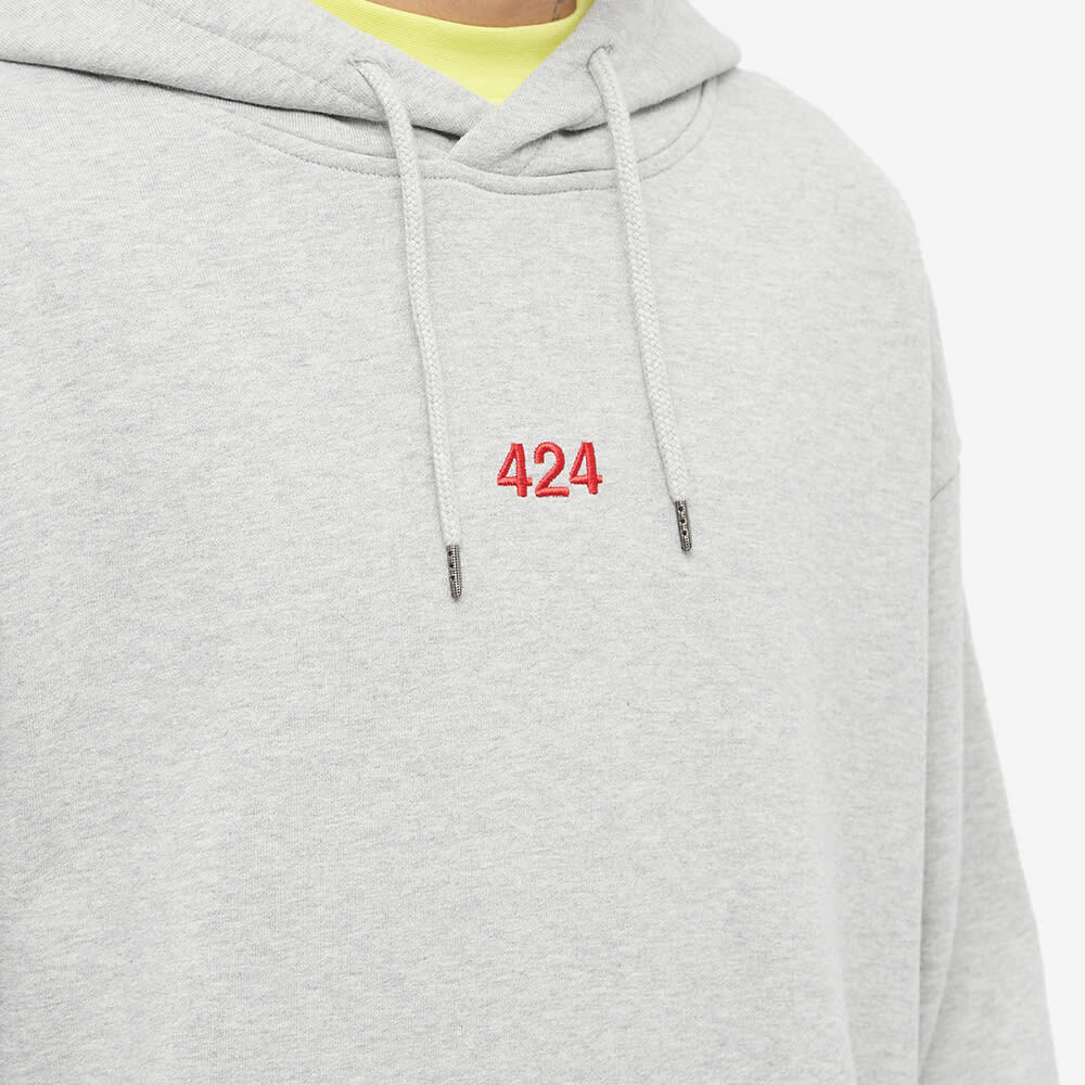 424 Men's Logo Hoody in Grey Marl 424
