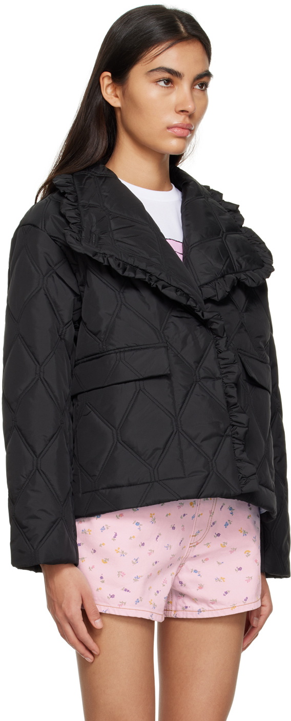 GANNI Black Quilted Jacket GANNI