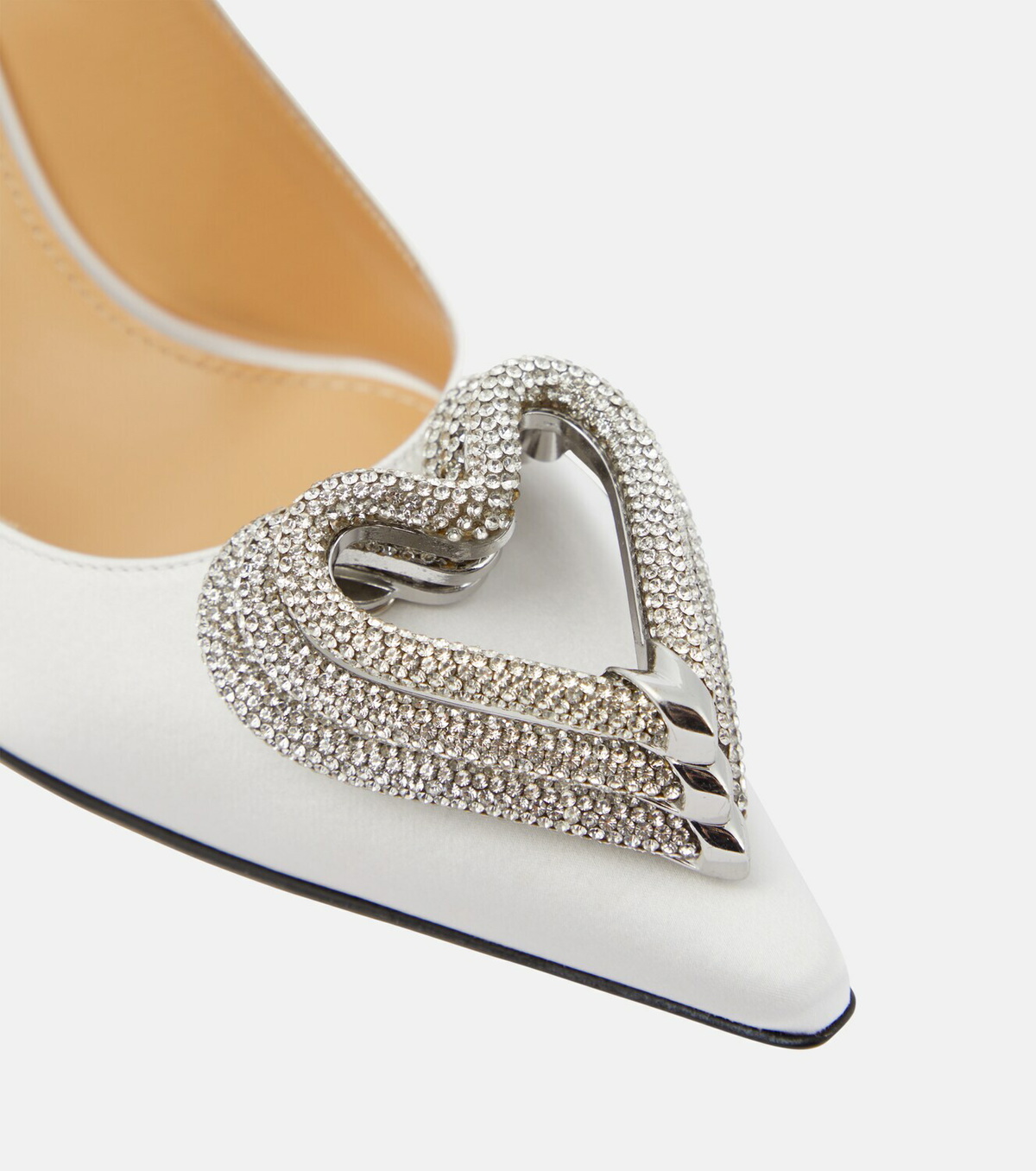 Mach & Mach Triple Heart embellished satin pumps MACH & MACH