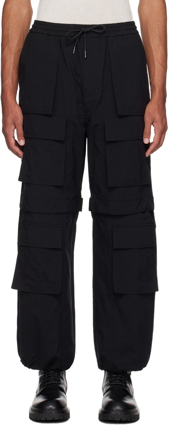 Juun.J Black Drawstring Cargo Pants Juun.J