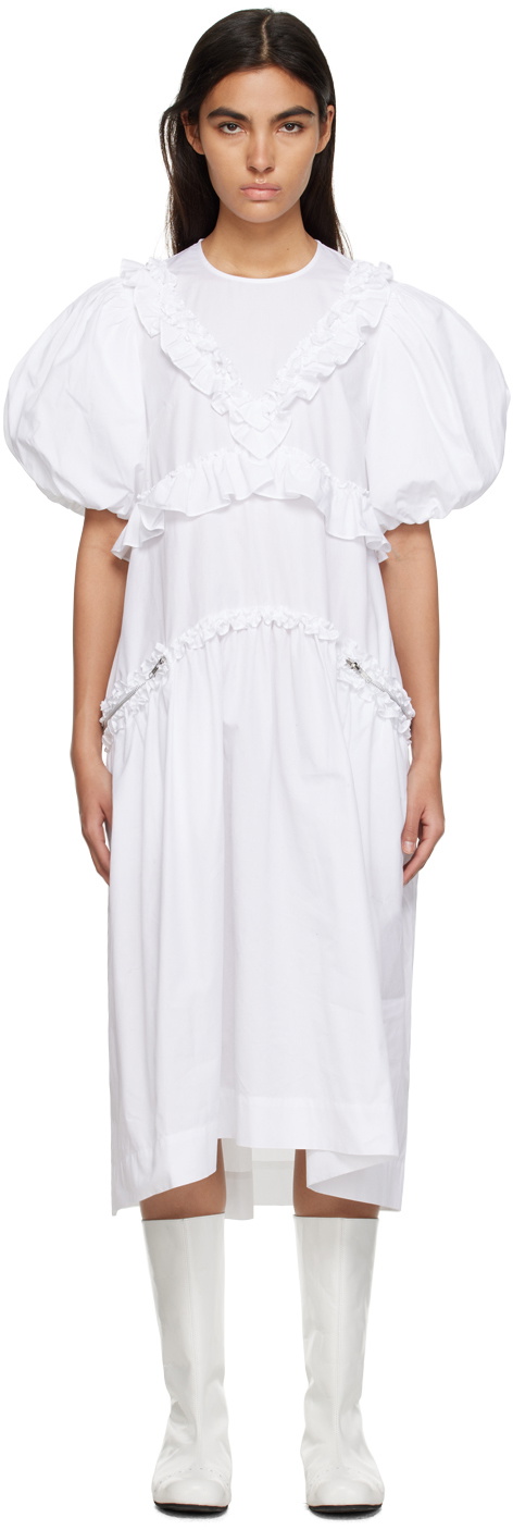 Simone Rocha White Ruffle Midi Dress Simone Rocha