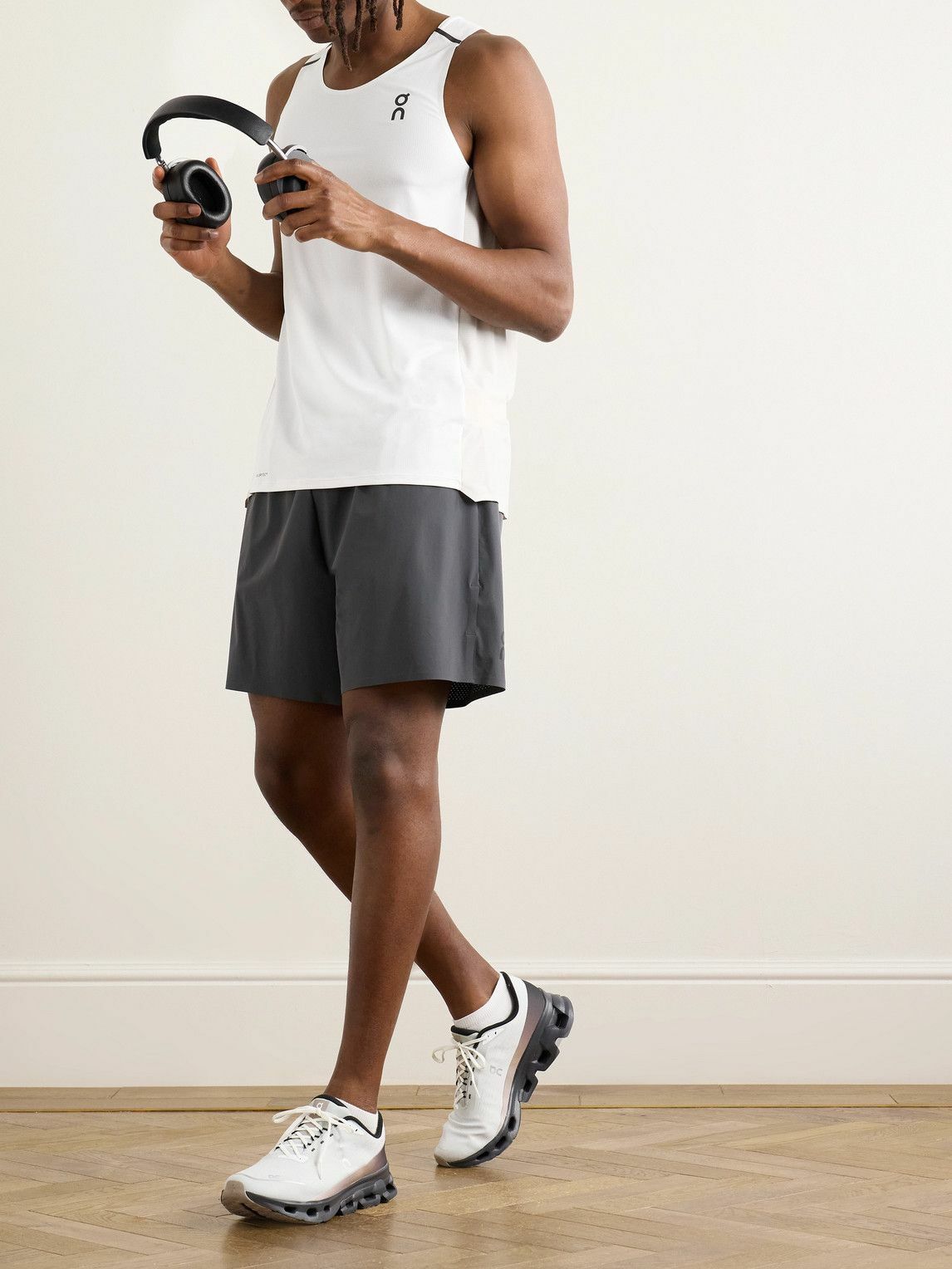 ON - Performance Straight-Leg Stretch-Shell Shorts - Gray On