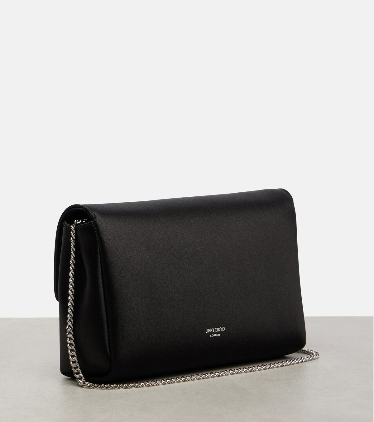 Jimmy Choo Soft Bow Mini embellished satin clutch Jimmy Choo
