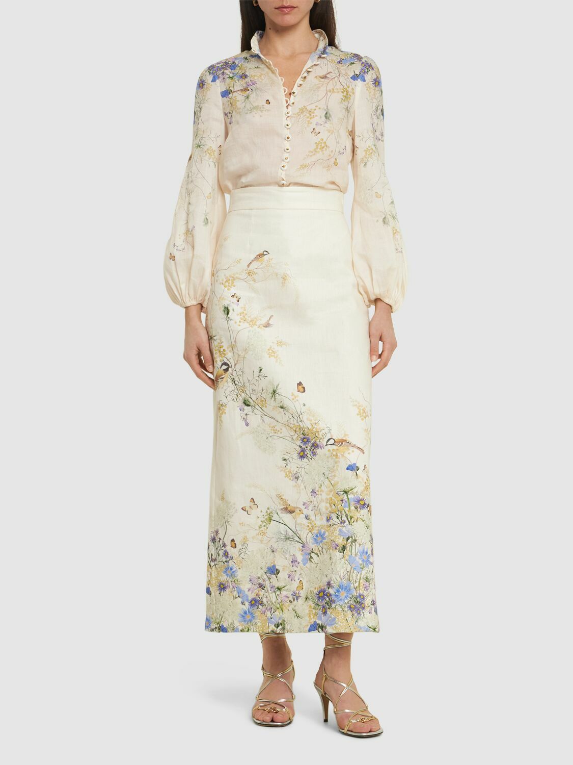 ZIMMERMANN Harmony Buttoned Printed Blouse Zimmermann