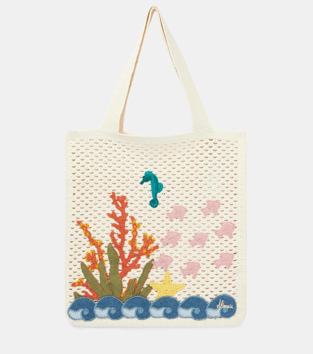 Alémais Splash appliqué crochet tote bag ALÉMAIS