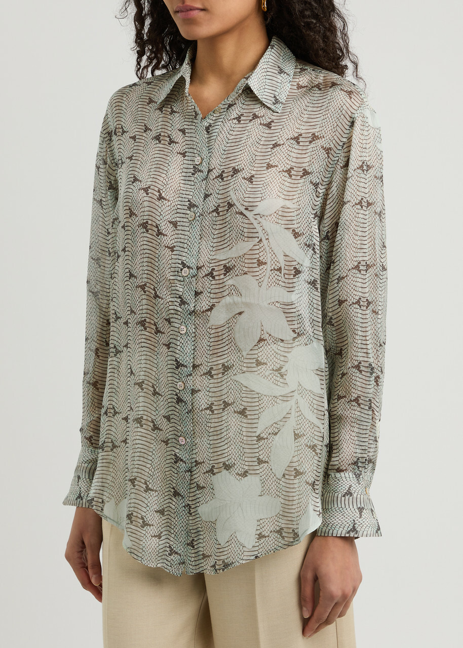 Forte_forte Python-print Silk-chiffon Shirt Multicoloured Forte Forte