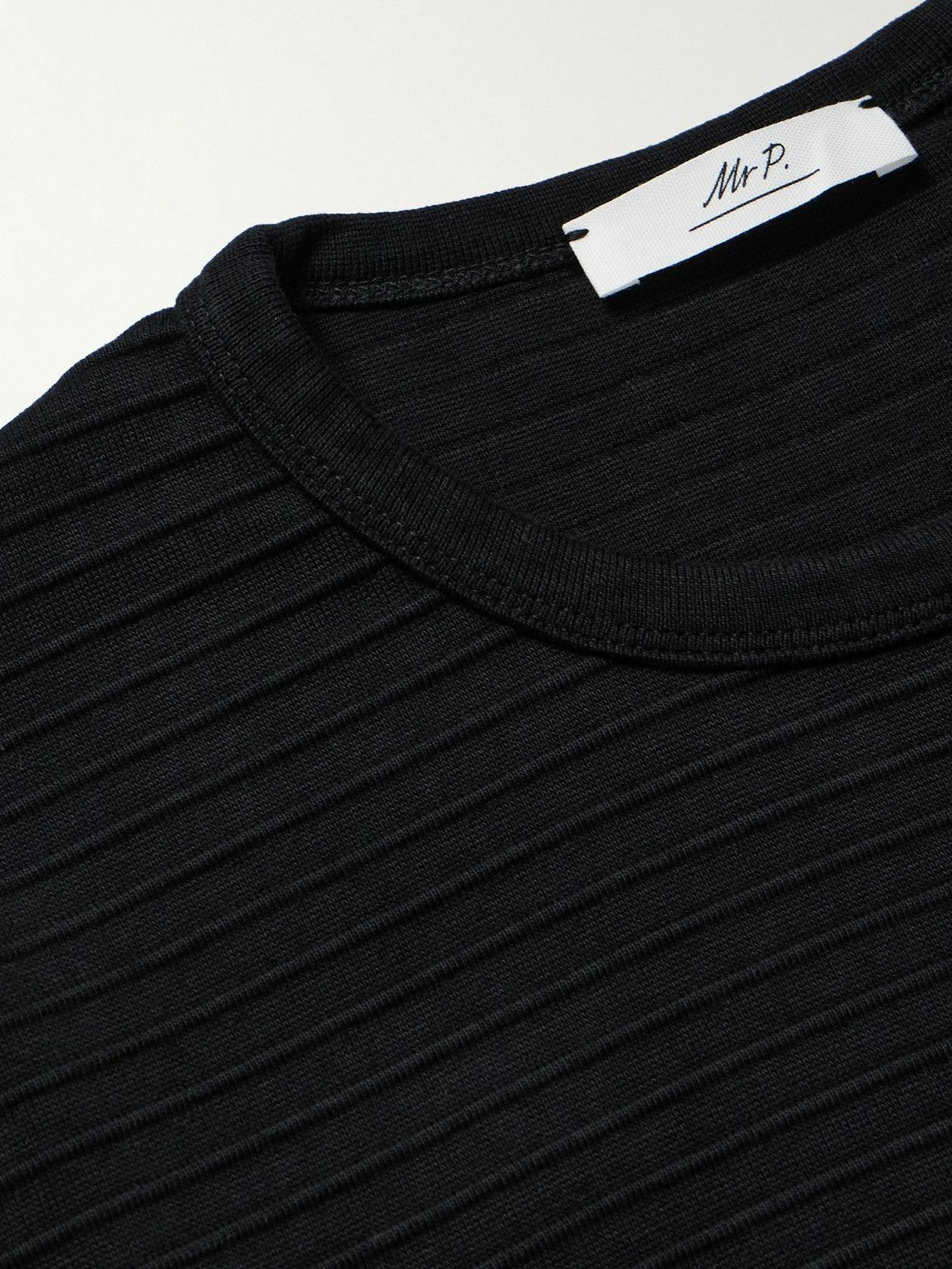 Mr P. - Ribbed Cotton-Jersey T-Shirt - Black Mr P.