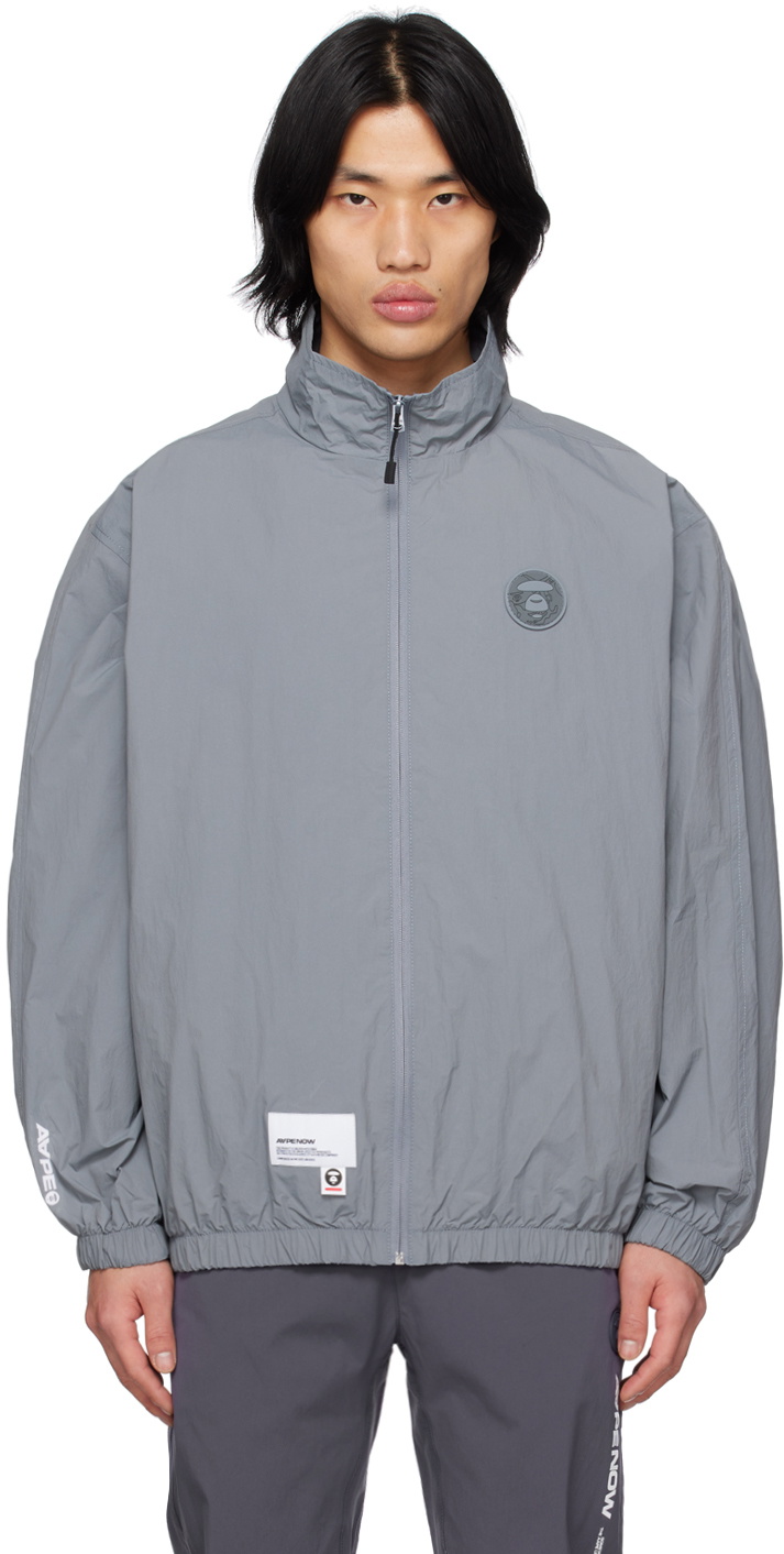 AAPE by A Bathing Ape Gray Embroidered Jacket AAPE by A Bathing Ape
